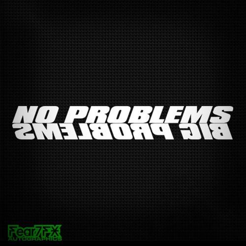 No Problems Big Problems Funny Car Sticker Decal For Window Bumper ...