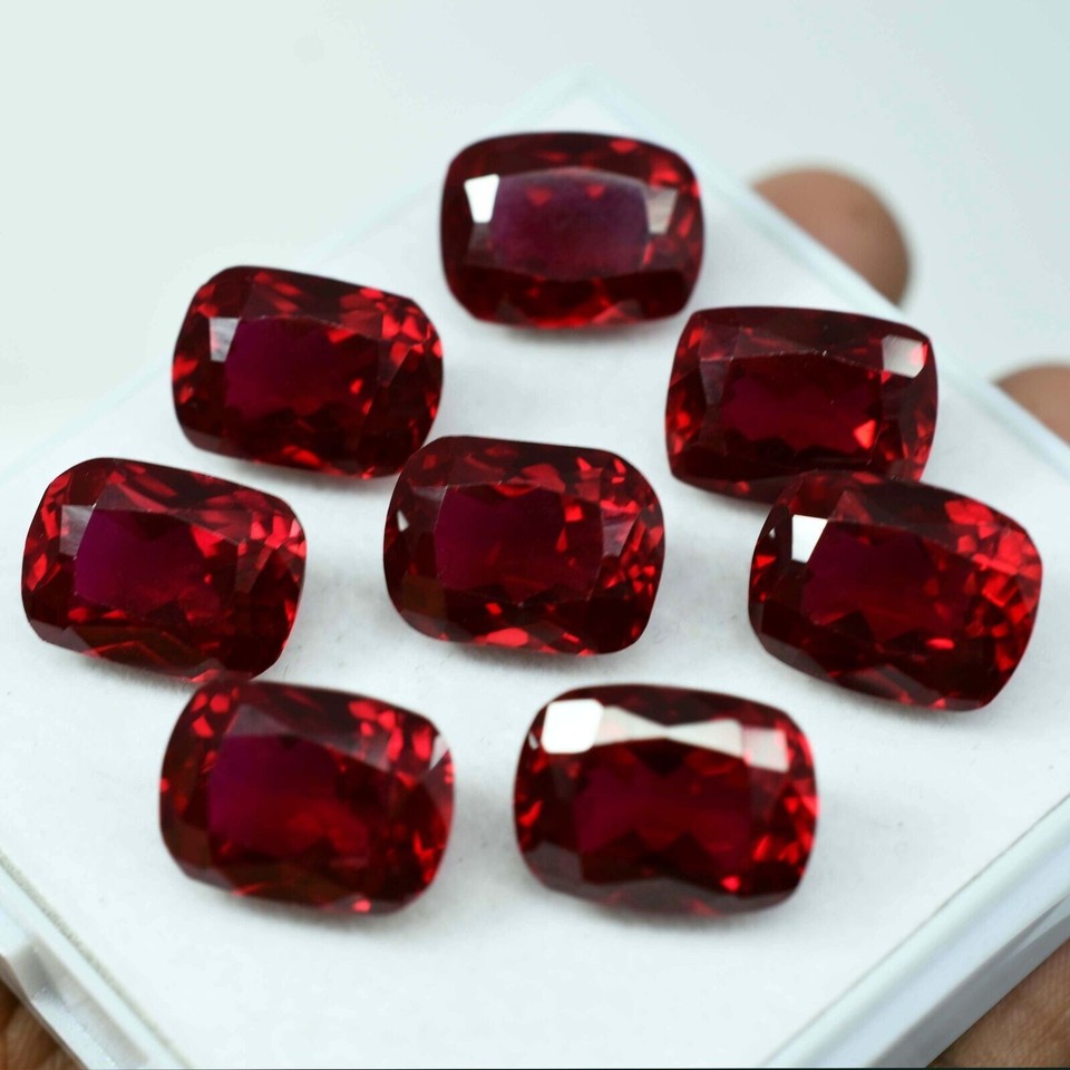 Natural 200Ct Burmese Certified Red Ruby Flawless Lot Cushion Cut Loose ...