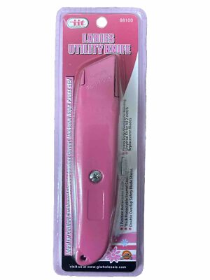 Ladies Pink Utility Knife Box Cutter 3 Position Retractable Blade 88100 ...
