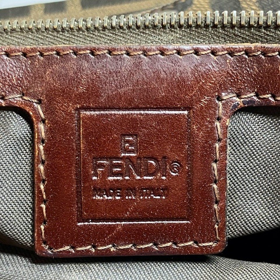 FENDI Zucca pattern FF Hardware Vintage bag Handbag Brown Canvas From ...