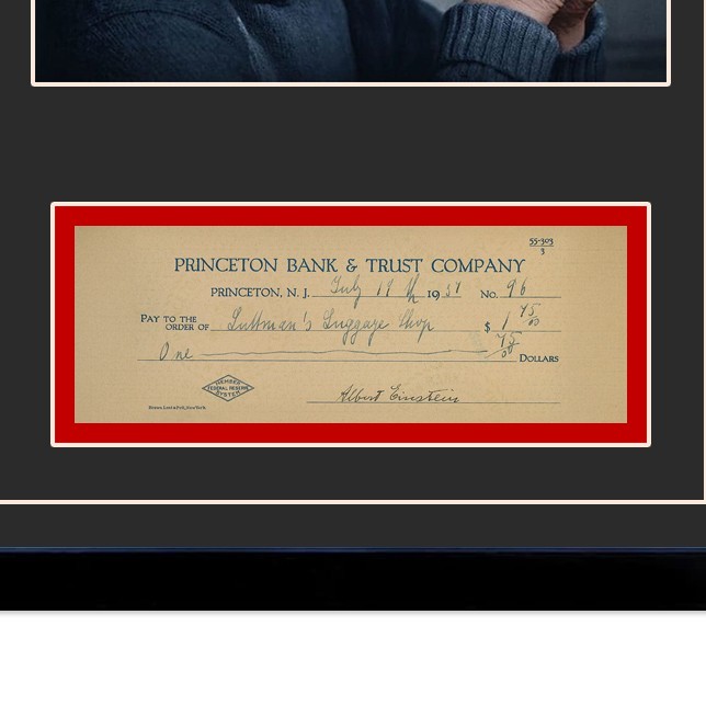 Albert Einstein Signed Cancelled Check Framed Display | eBay