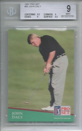 ⛳️ 1991 Pro Set Golf #93 John Daly RC Rookie Card BGS 9 MINT w/9.5s ⛳️ ...
