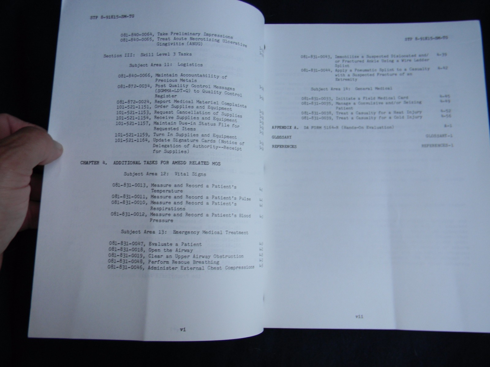 1985 STP 8-91E15-SM-TG SOLDIERS MANUAL & TRAINING GUIDE MOS 91E Dental ...