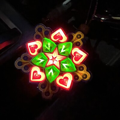 Mini Christmas Lantern Parol Colorful Pattern Blinking Lights USB PLUG ...