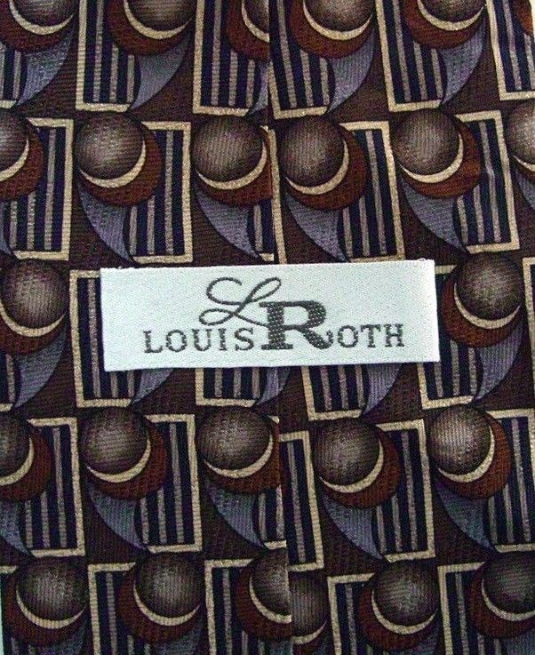 Louis & Roth Men's Silk Geometric Neck Tie Brown Multi 4 1/8" x 60" | eBay