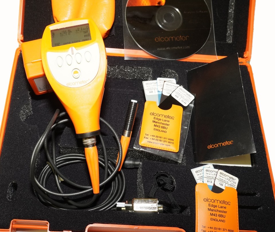 ELCOMETER 456 Coating Thickness Gauge Kit w Straight and PINIP Probes ...