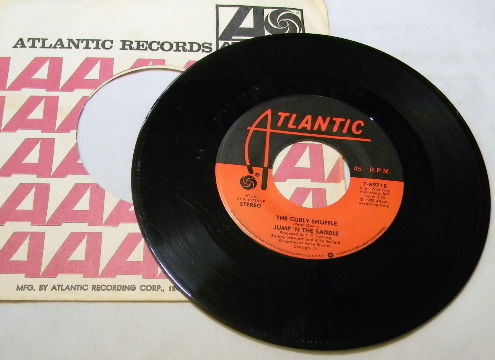 JUMP 'N THE SADDLE THE CURLY SHUFFLE / JUMP FOR JOY 45 RPM RECORD 044 ...