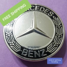 Original MERCEDES AMG Rims Cover Hub Cap Black Matt Set A0004002400 for ...
