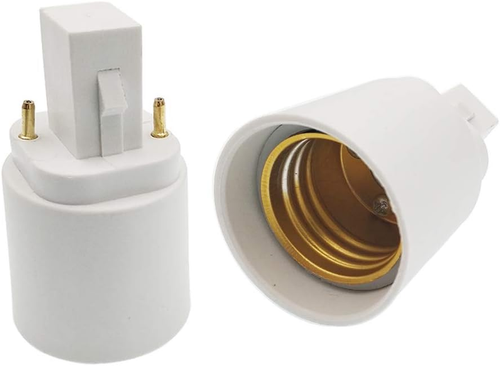 G24D to E27 Adapter, 2P Light Socket Adapter, 21.8Mm,G24 to E26/E27 ...