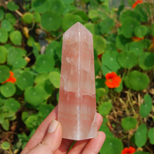 SALE was 37 | 4.75in 247g Rose Pink Calcite Crystal Tower | eBay