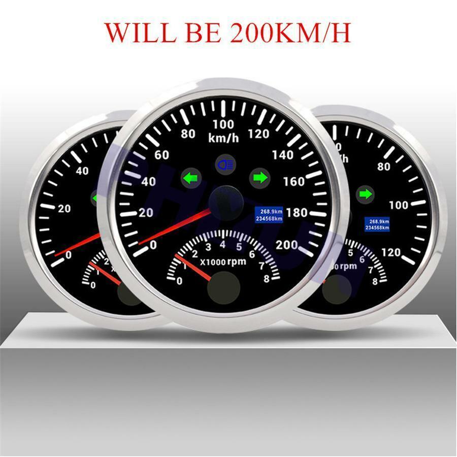 85mm Analog Auto Boot GPS Tachometer Gauge 200 KMH Drehzahlmesser ...