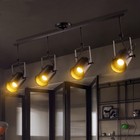 Vintage Industrial Ceiling Lamp 4 Lights Edison Track Lighting ...