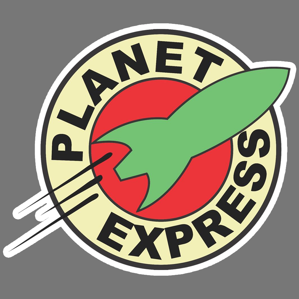 Futurama Planets Logos Planet Doop Logo Futurama" Sticker For Sale