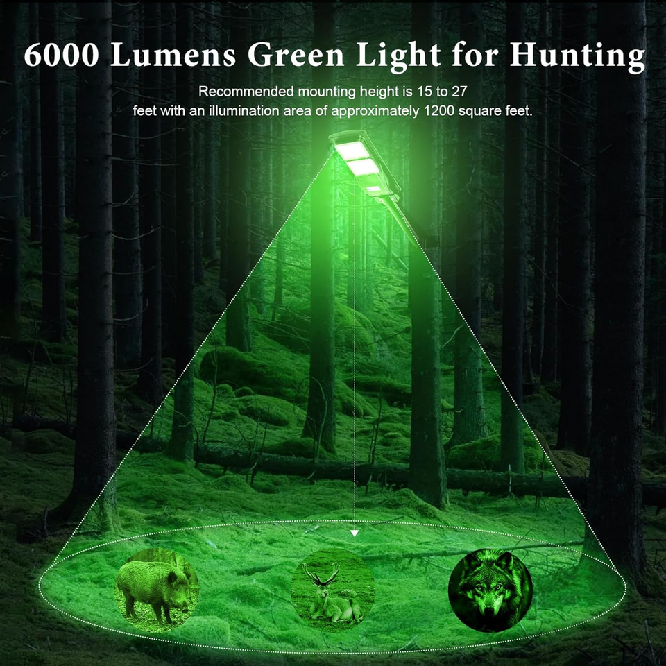 2 Pack Hog Hunting Lights, Solar 6000 Lumens Green Light for Hunting ...