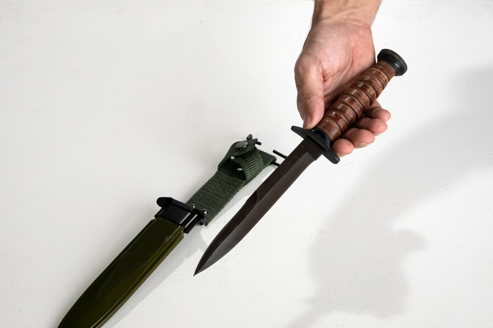 WWII M3 Trench Knife 12" Special Forces Combat Dagger & M8A1 Hard ...