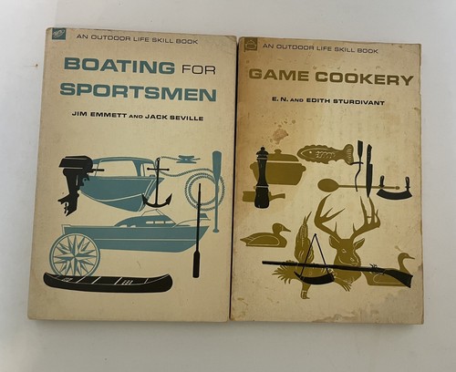 Outdoor Life Skill Books Game Cookery & Boating For Sportsmen Lot of ...