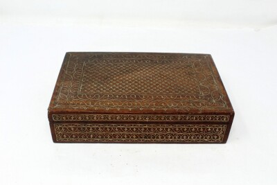 Ancient Wooden Brass Miniature Inlay Work Queen Jewelry Box Perfume ...