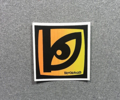 BlockHead Eye Skateboard Sticker Orange-Yellow 3" | eBay