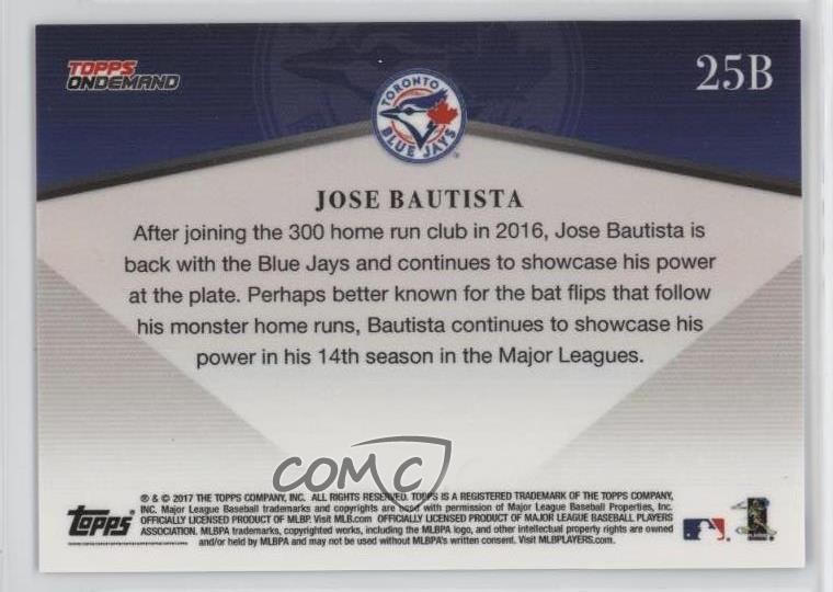 2017 Topps On Demand 600 HR Club Blue /25 Jose Bautista #25B | eBay