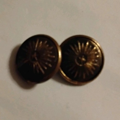 Antique Metal Shank Buttons Bronze Gold Round Sunburst Design | eBay
