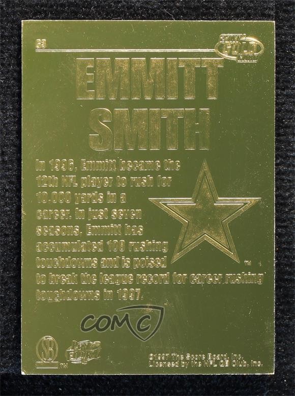 1997 Pro Line Gems Gems of the NFL 23K Gold Emmitt Smith #G3 HOF 0x1 | eBay
