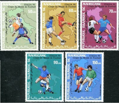 MAURITANIA MAURETANIEN 1990 962-66 C272-76 Soccer World Cup Fußball ...