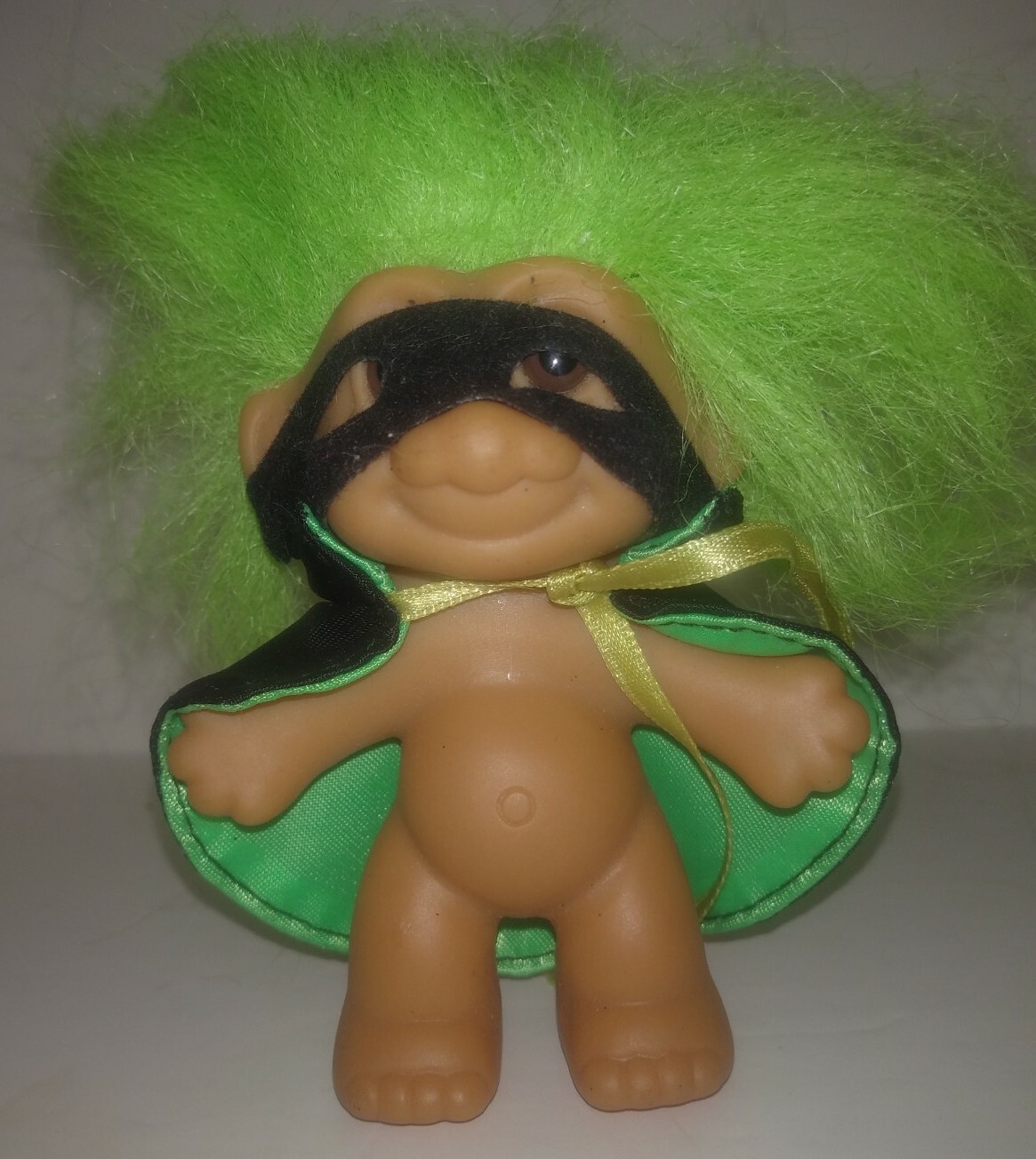 Russ Berrie MASK TROLL 3" Figure Doll Green Hair Masquerade | eBay
