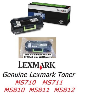 Mostly New Genuine Lexmark 521HE Toner MS710 MS711 MS811 52D1H0E -- 75% ...
