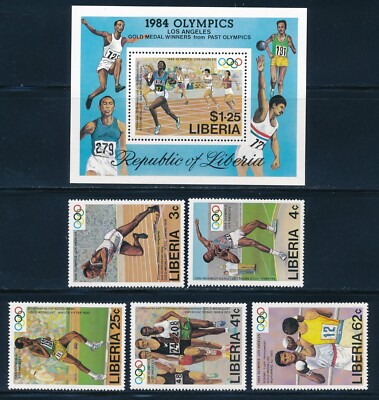 Liberia - 1984 Los Angeles Olympic Games MNH Sports Stamps Set (#999 ...