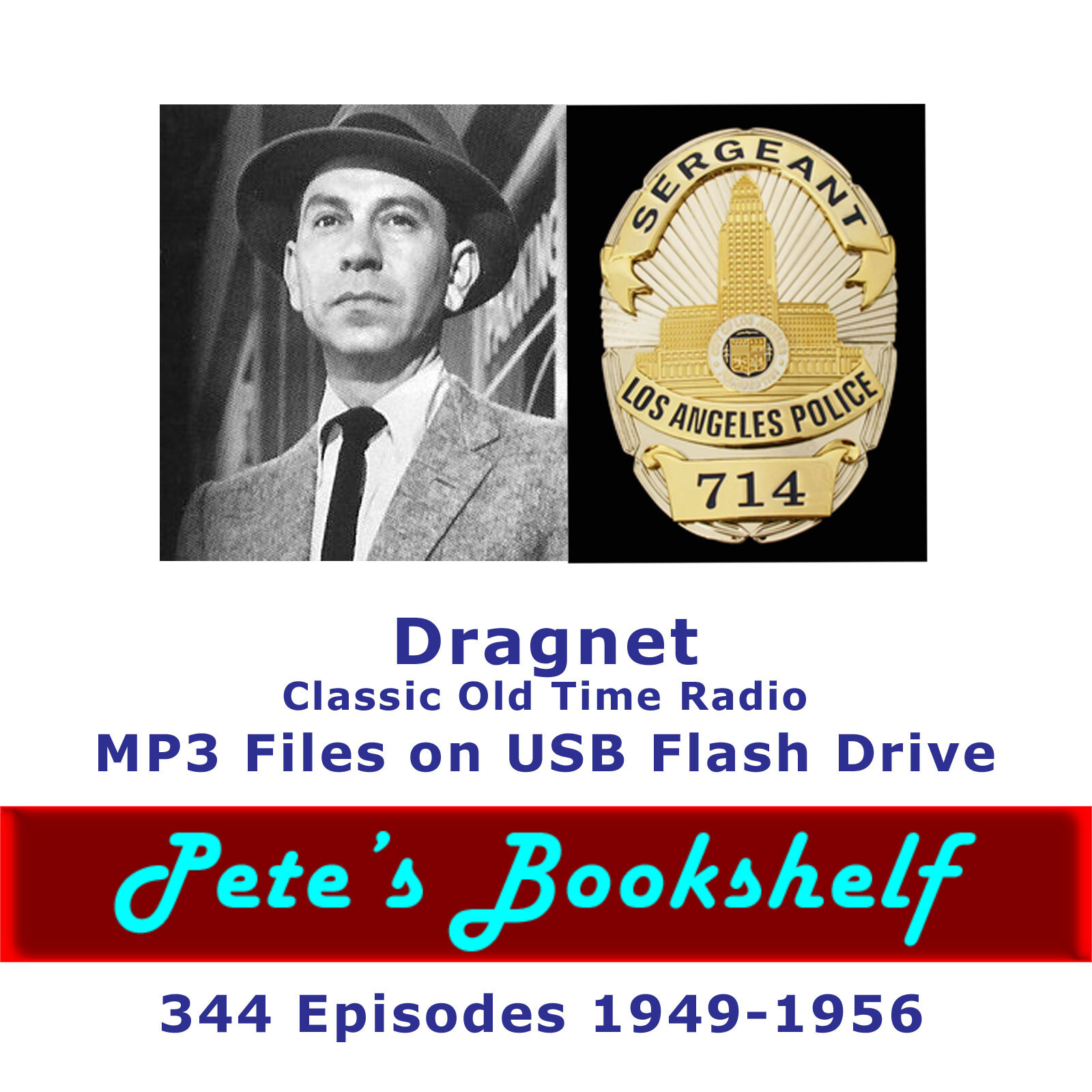 Dragnet - Old Time Radio - 344 Programs - Jack Webb - USB Flash Drive ...