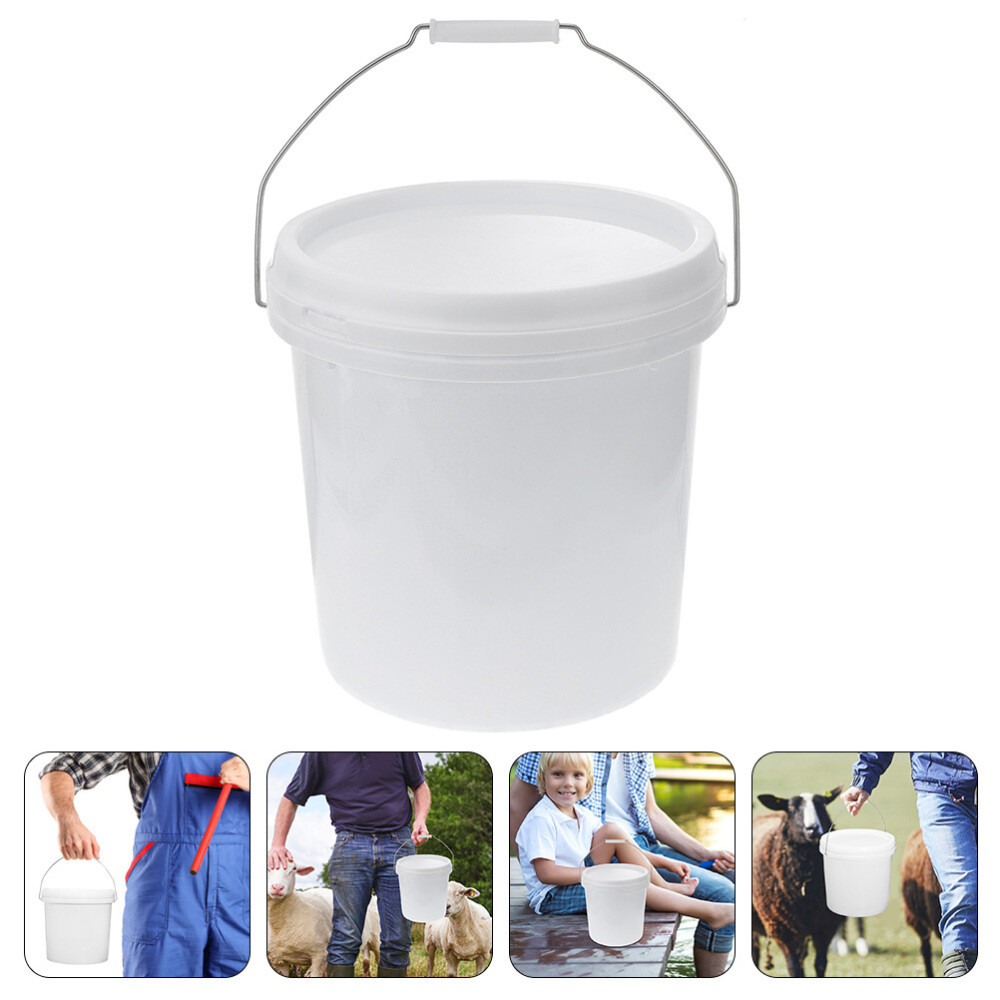 Small Bucket Household Sealed Barrel Travel Pail with Lid Fixed Clear ...