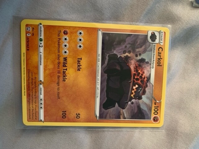Pokemon Card Carkol HP 100 Stage 1 079/163 Nintendo | eBay