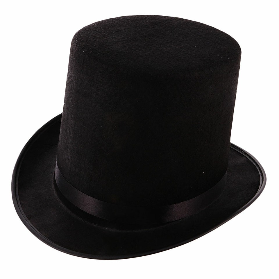 Deluxe Adult Black Top Hat Halloween Formal Tuxedo Topper Ring Master ...