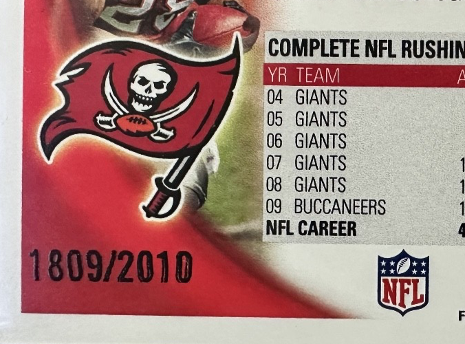 2010 Topps Gold #5 Derrick Ward /2010 Tampa Bay Buccaneers | eBay