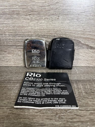 Vintage Rio Carbon 5 MP3 Music Player 5GB Bundle Charger & Leather Case ...