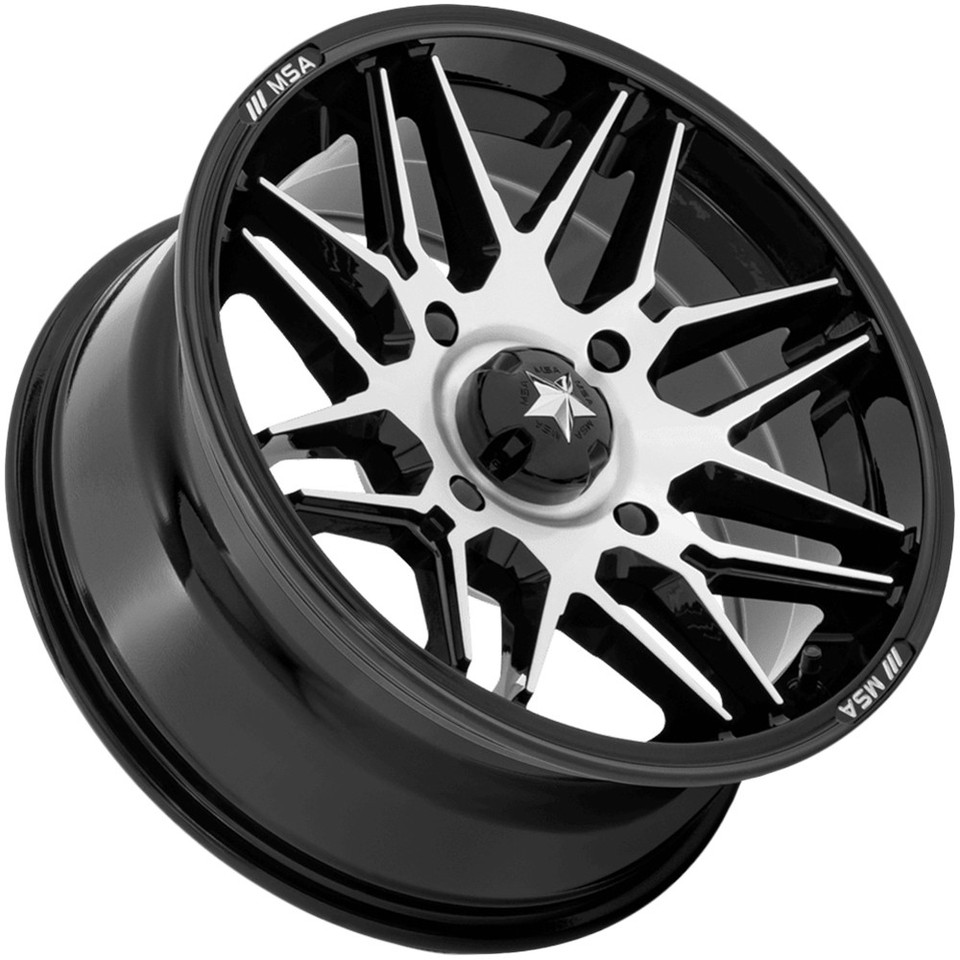 MSA Off-Road M52 Radar 15x7 4x110 +10mm Black/Machined Wheel Rim 15 ...