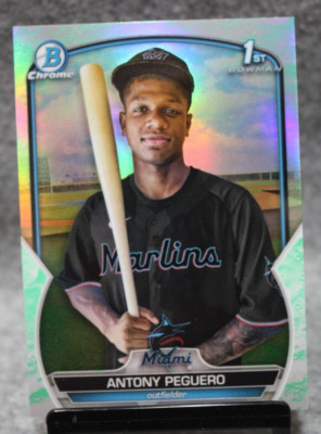2023 Bowman Chrome Baseball Antony Peguero 1st Lunar Glow Refractor ...