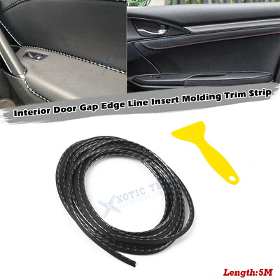 5M Carbon Fiber Pattern Soft TPU Door Gap Edge Line Strip Insert ...
