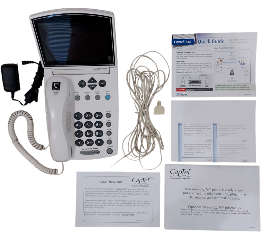 Ultratec CapTel 840 Real-Time Closed Captioned Analog Telephone Hearing ...