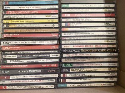 36 Christmas CD LOT Carols Frank Sinatra Pavarotti TeKanawa Gene Autry ...
