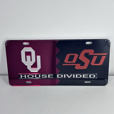 OU OKLAHOMA / OSU OKLAHOMA STATE HOUSE DIVIDED License Plate / Car Tag ...