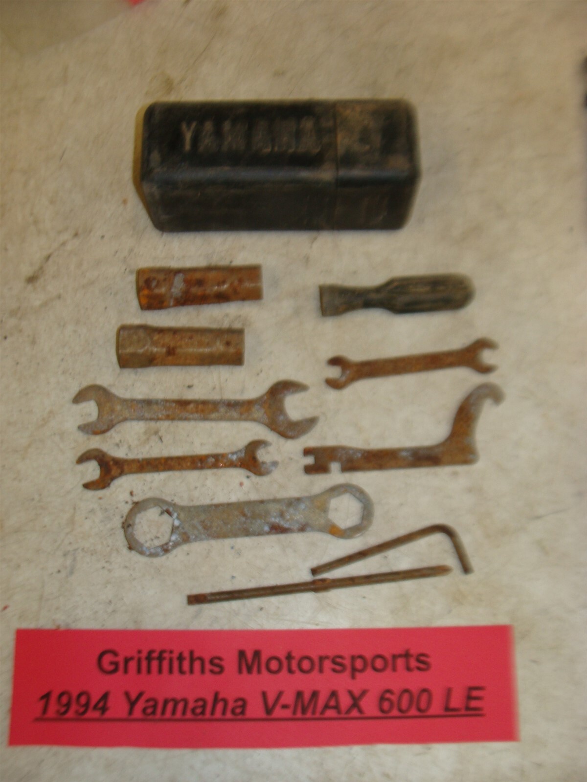 1994 YAMAHA VMAX 600 LE 8CF SNOWMOBILE TOOL KIT BOX SPARK PLUG WRENCH ...