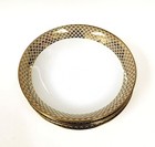 LUXE SET OF 4 PORCELAIN METALLIC GOLD DIAMOND PATTERN DINNER,SALAD ...