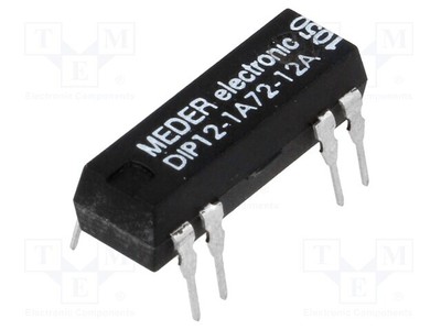 Relais: Reed 1A max.200VDC Uspule : 12VDC max.200VAC DIP12-1A72-12A ...