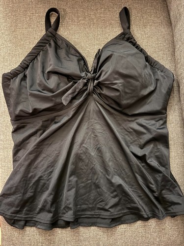 Swimsuits for All Black Tankini Top Size 20F/G Built in Bra | eBay