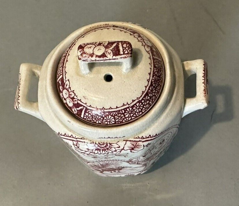 Vintage Transferware Covered Jar with a Child & Dog Scene | eBay