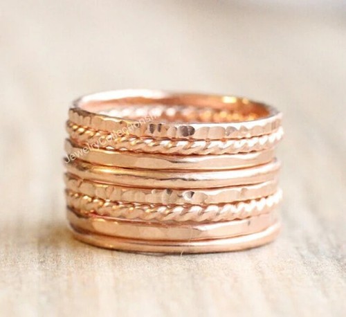 Pure Copper Stacking Ring, Set Of 8 Rings, Pure Copper, Copper Stacking ...