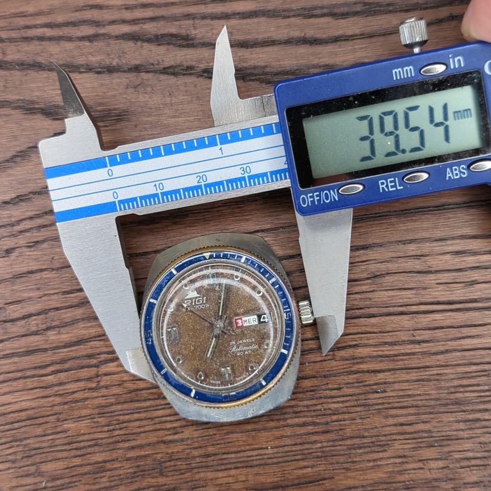 Vintage Rigi Rotomatic Automatic Diver Watch Rotating Blue Bezel ...
