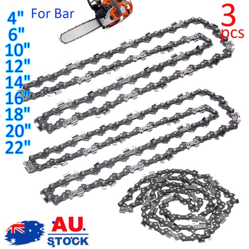 3PCS Chainsaw Chain Blade Saw Chains Semi Chisel 10" 12" 14" 16" 18" 20 ...