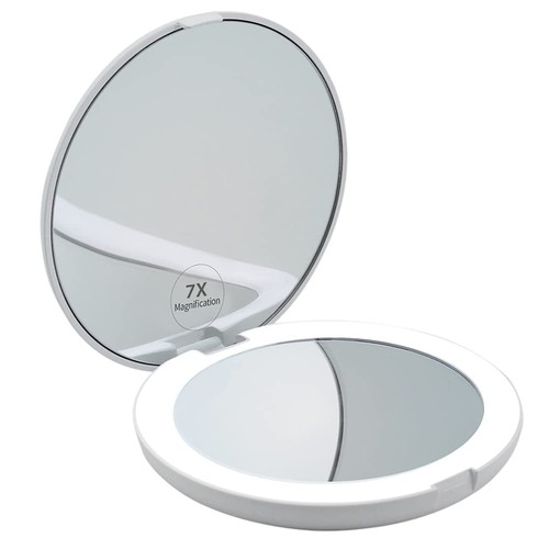 MIRRORVANA Small Pocket Size Compact Mirror for Purse and Handbag, 7X ...